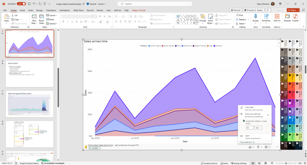 پشتیبانی از نمایش اسلاید در افزونه Power BI Storytelling - nivco